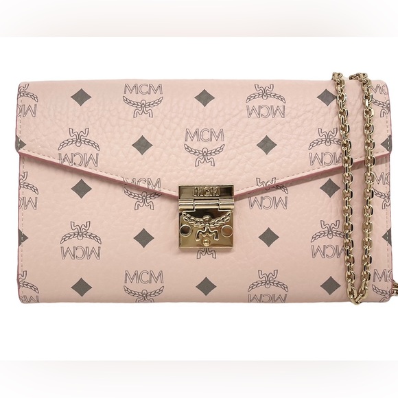 MCM | Bags | Mcm New Millie Chain Soft Pink Logo Crossbody Bag | Poshmark
